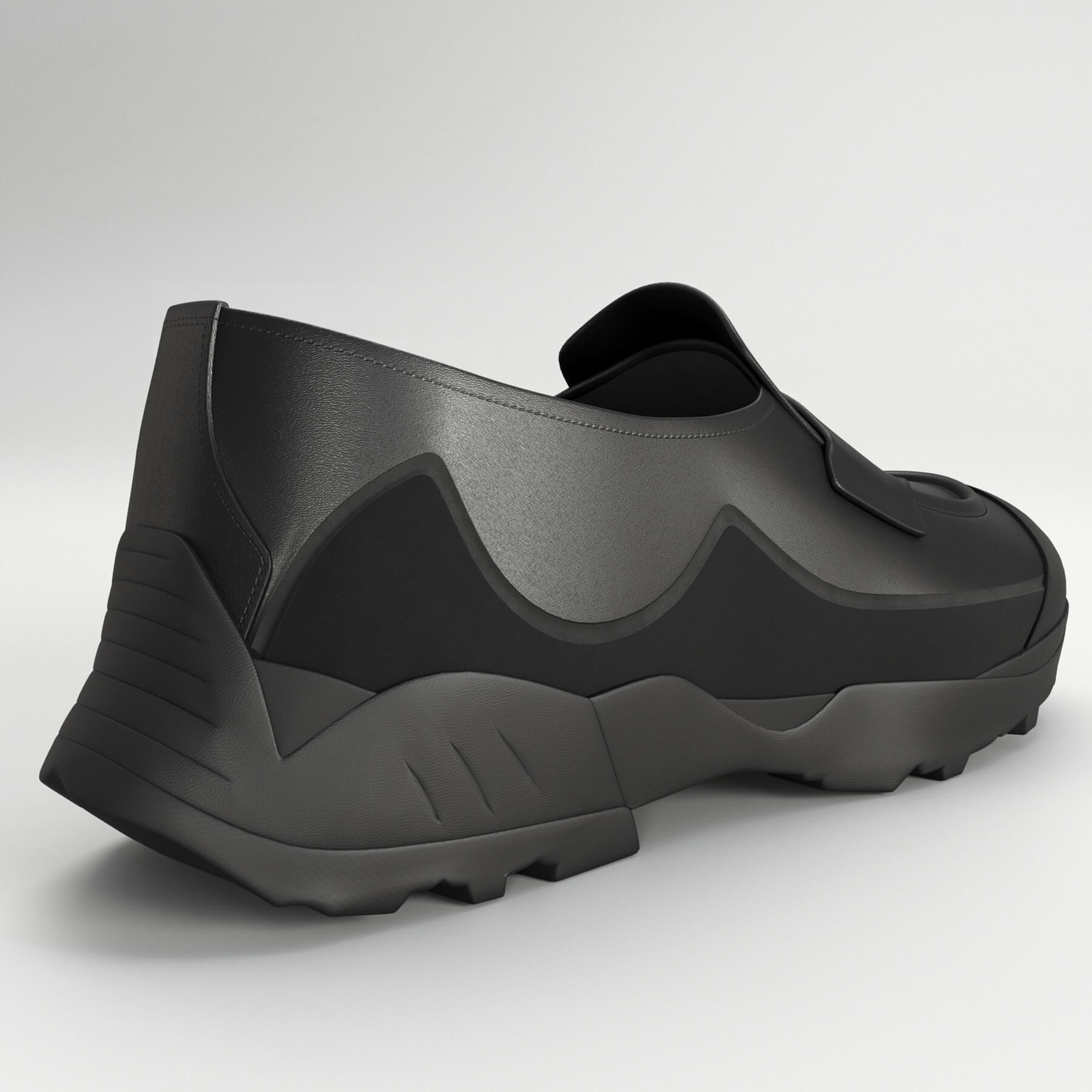 Black Slip-On Loafers Roa 3D Model by YanaDesVal