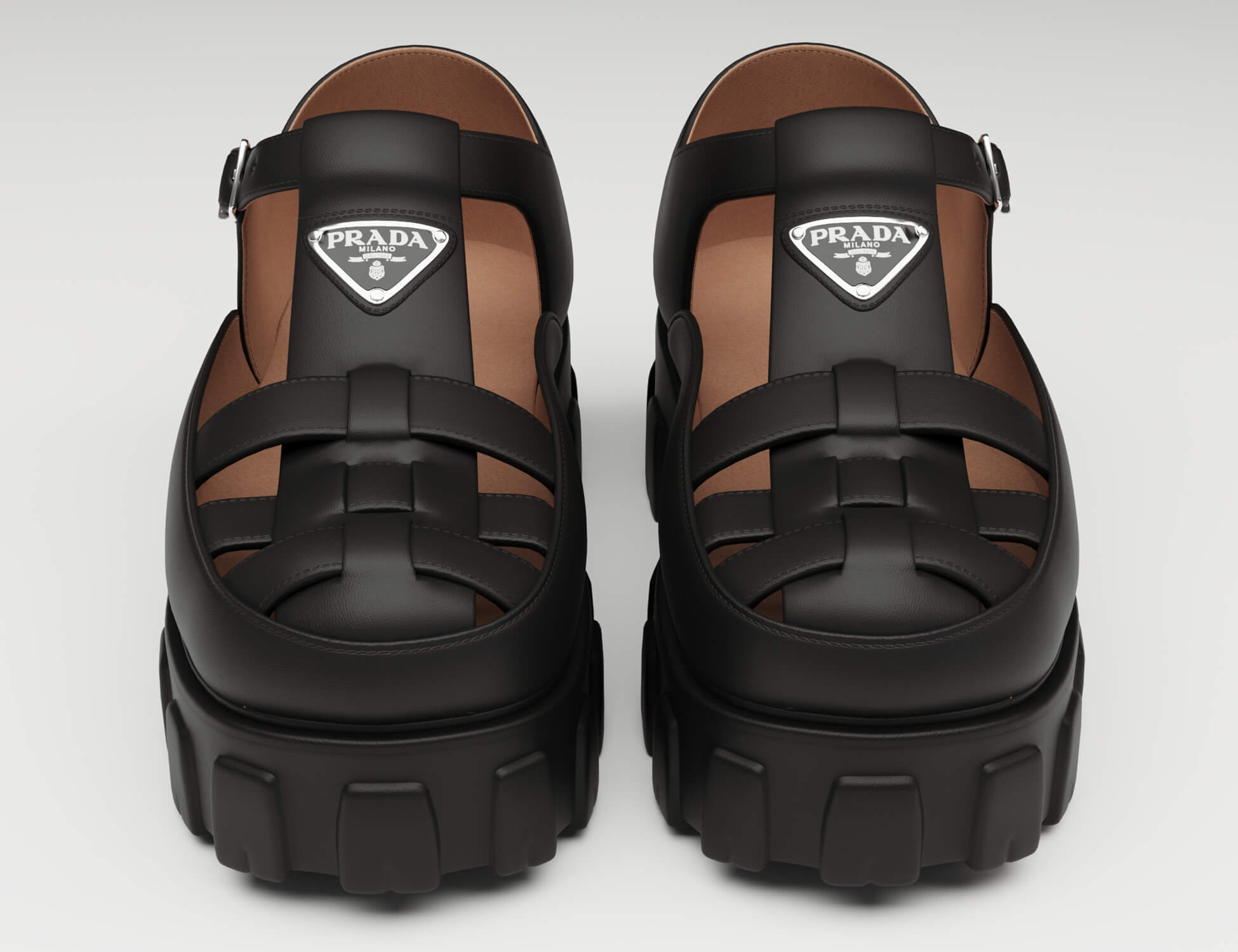 Chunky Sandals Prada Black - 3D Model by YanaDesVal