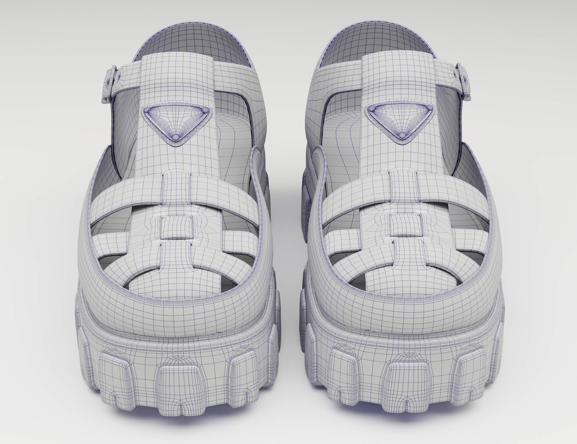 Chunky Sandals Prada Collection Set - 3D Model by YanaDesVal