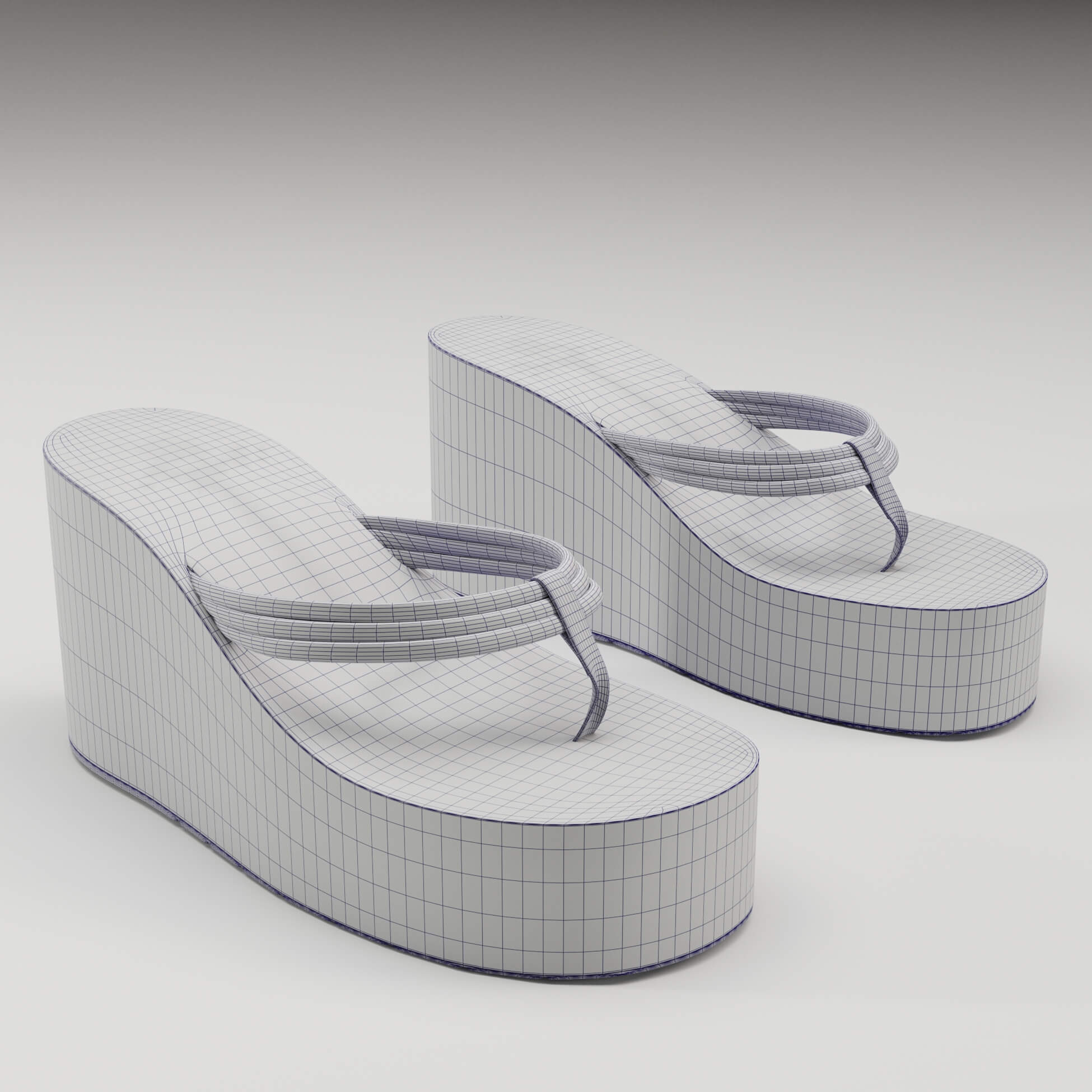 Collection of Thong High Plaform Sandals - 3D Model by YanaDesVal