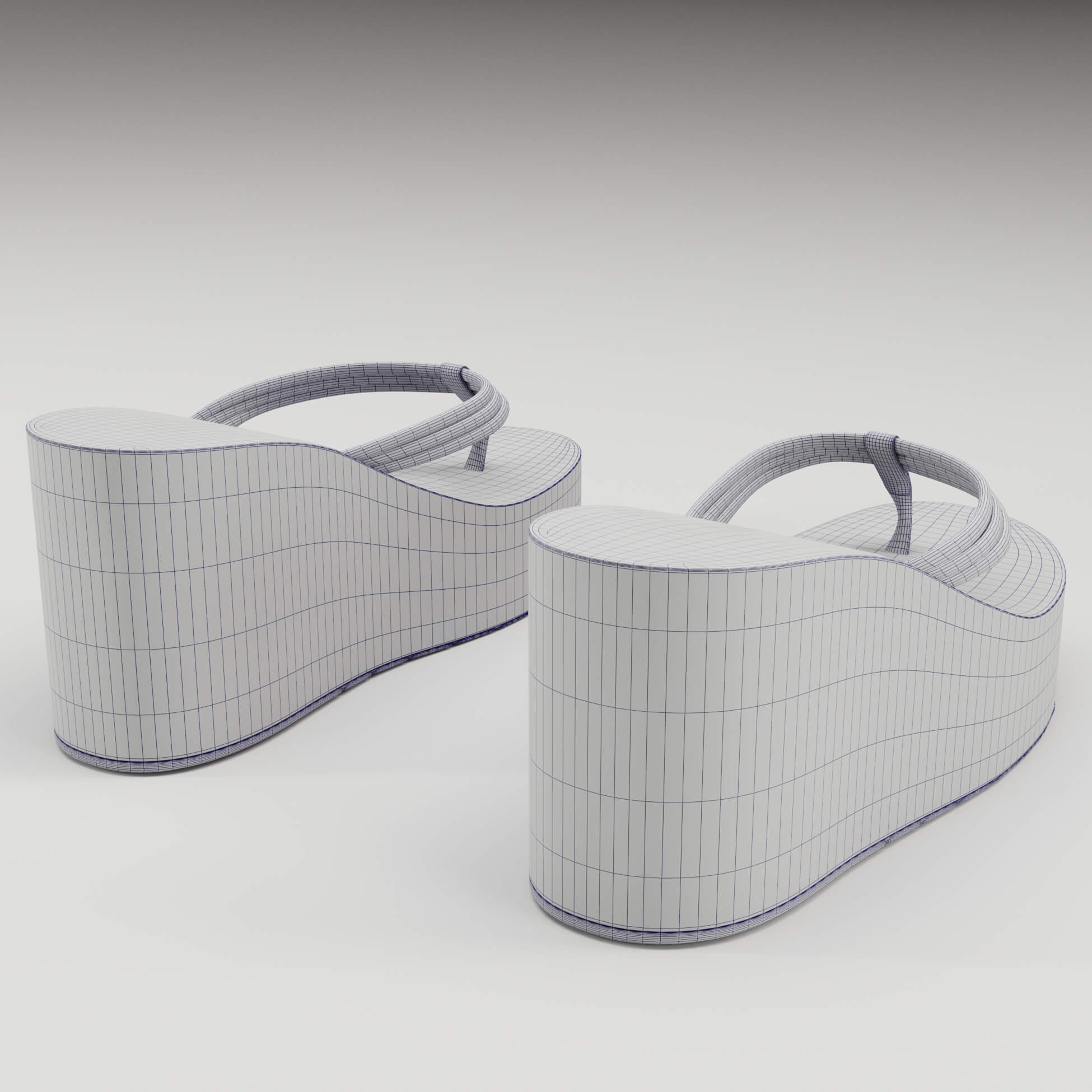 Collection of Thong High Plaform Sandals - 3D Model by YanaDesVal