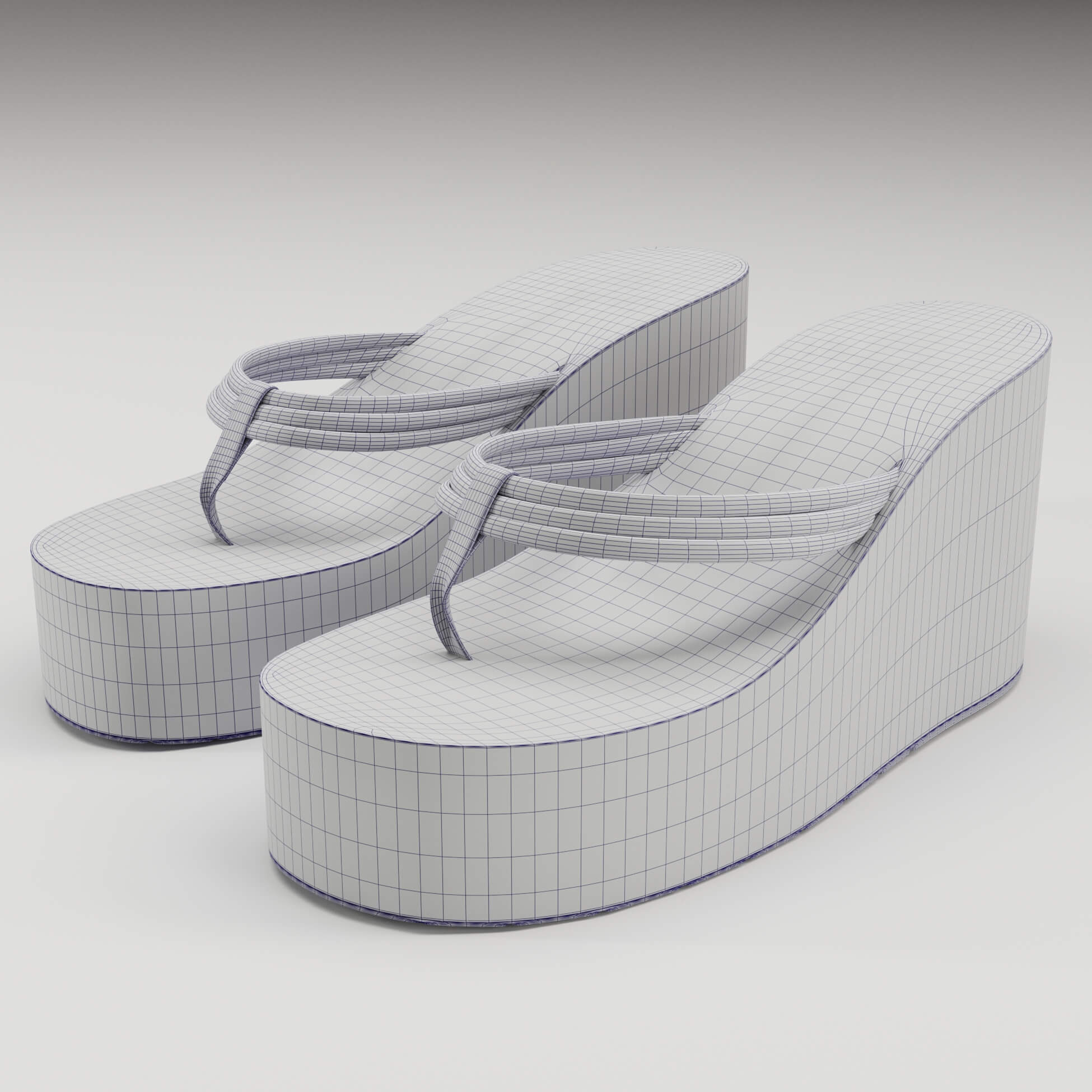Collection of Thong High Plaform Sandals - 3D Model by YanaDesVal