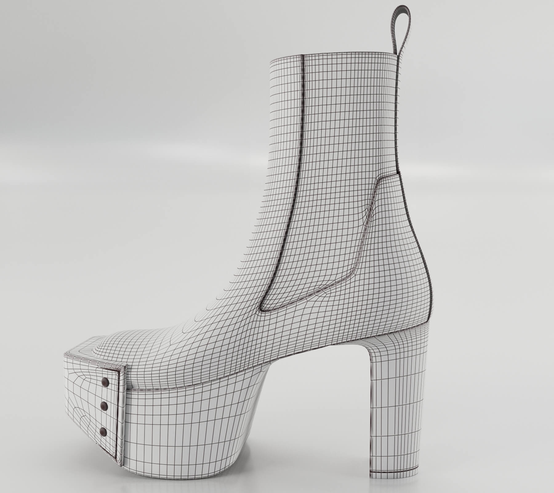 Heels Rick Owens Beveled Platform - 3D Model by YanaDesVal