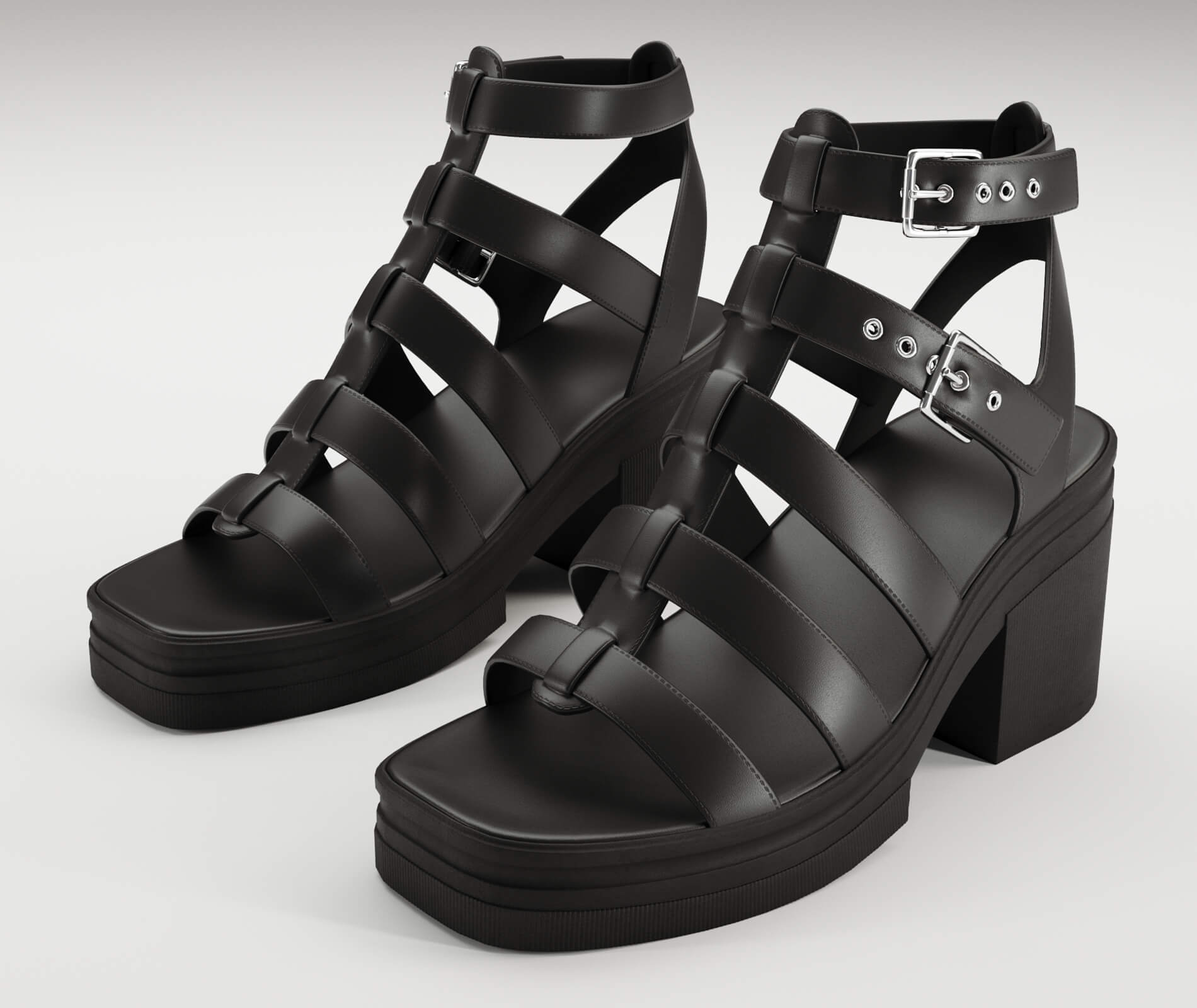 Highway Chunky Mid Sandals Asos Design Collection - 3D Model by YanaDesVal