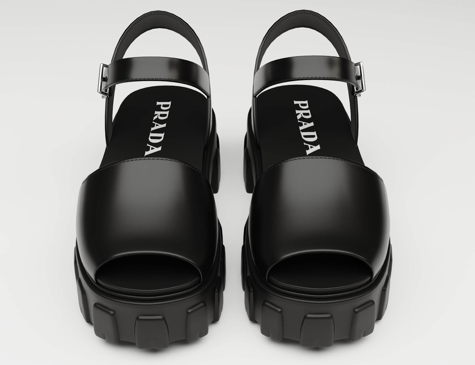 Monolith Platform Sandals Prada Black - 3D Model by YanaDesVal