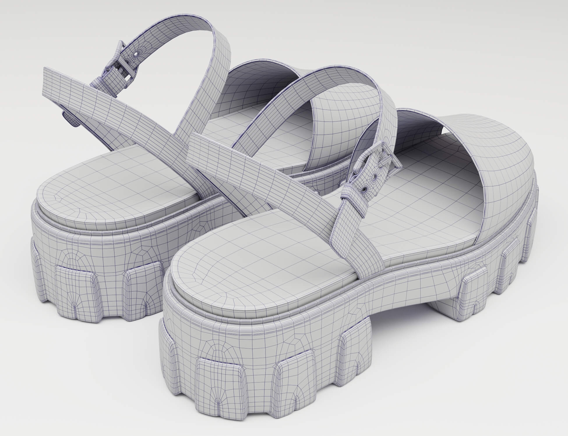 Monolith Platform Sandals Prada - 3D Model by YanaDesVal