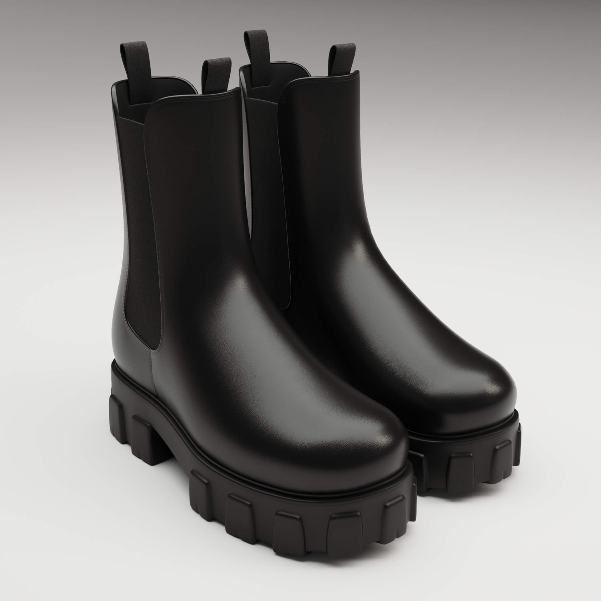 Prada Monolith Leather Boots - 3D Model by YanaDesVal
