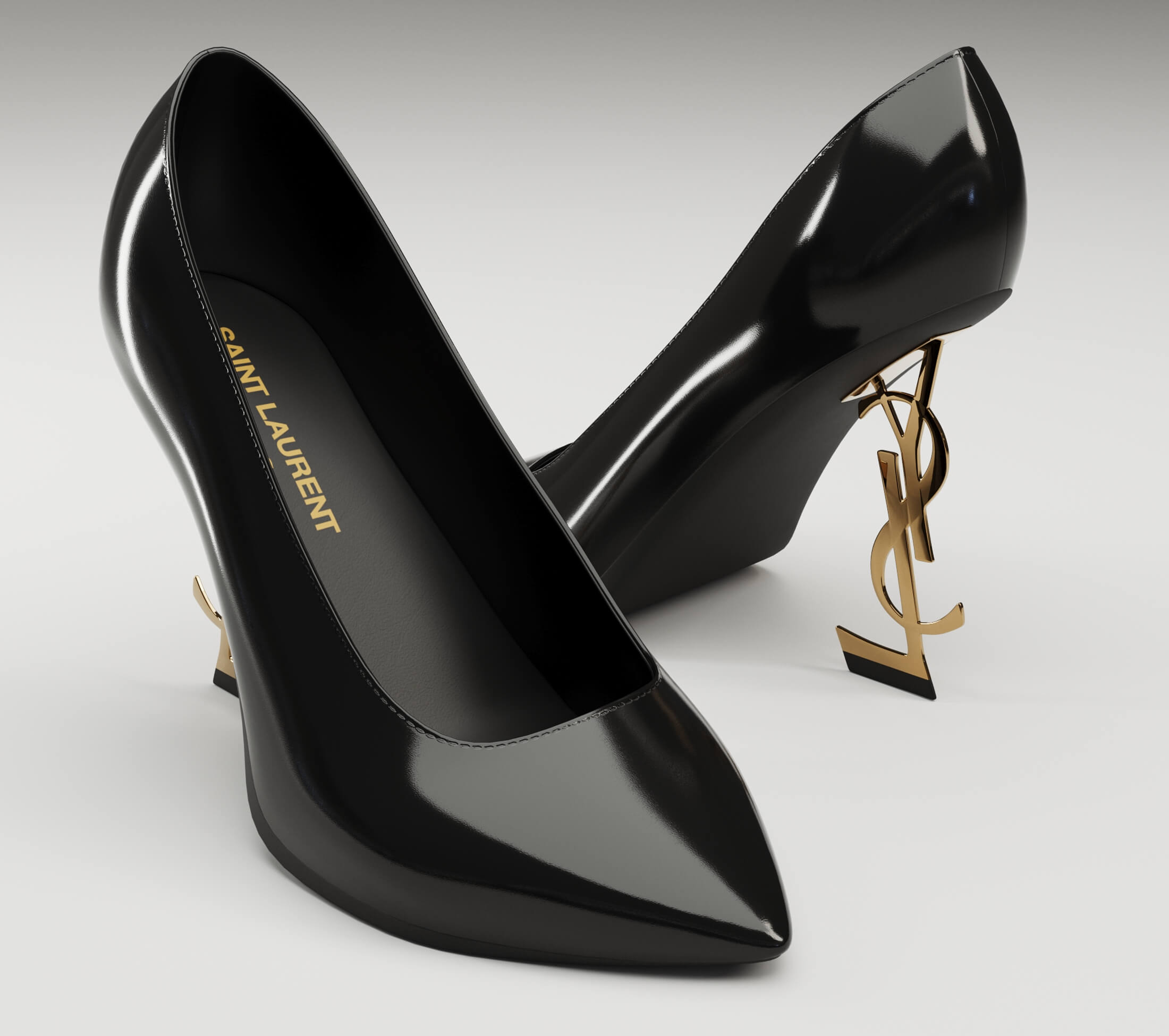 Saint Laurent Paris Opyum Leather High Heels Collection - 3D Model by ...
