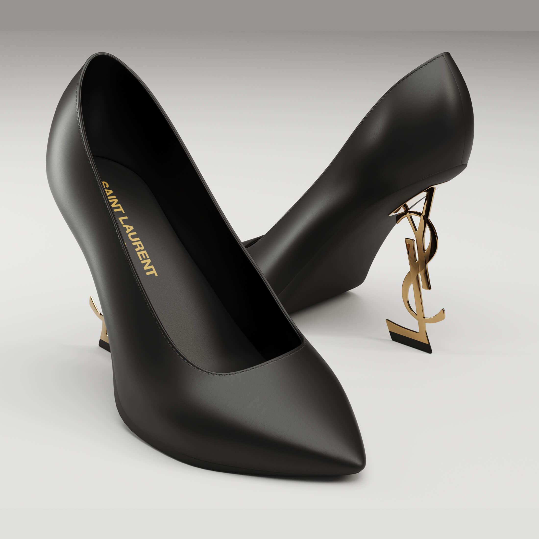 Saint Laurent Paris Opyum Leather High Heels Collection - 3D Model by ...