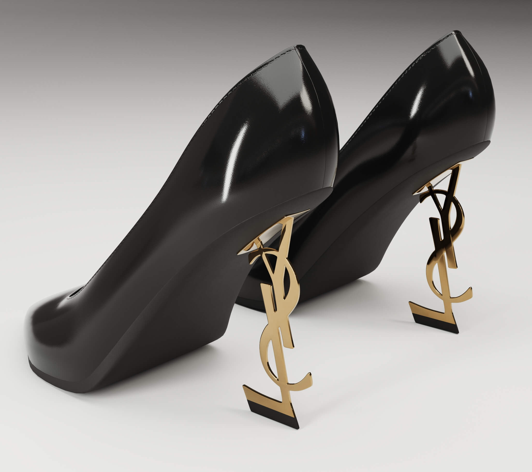 Saint Laurent Paris Opyum Leather High Heels Collection - 3D Model by ...