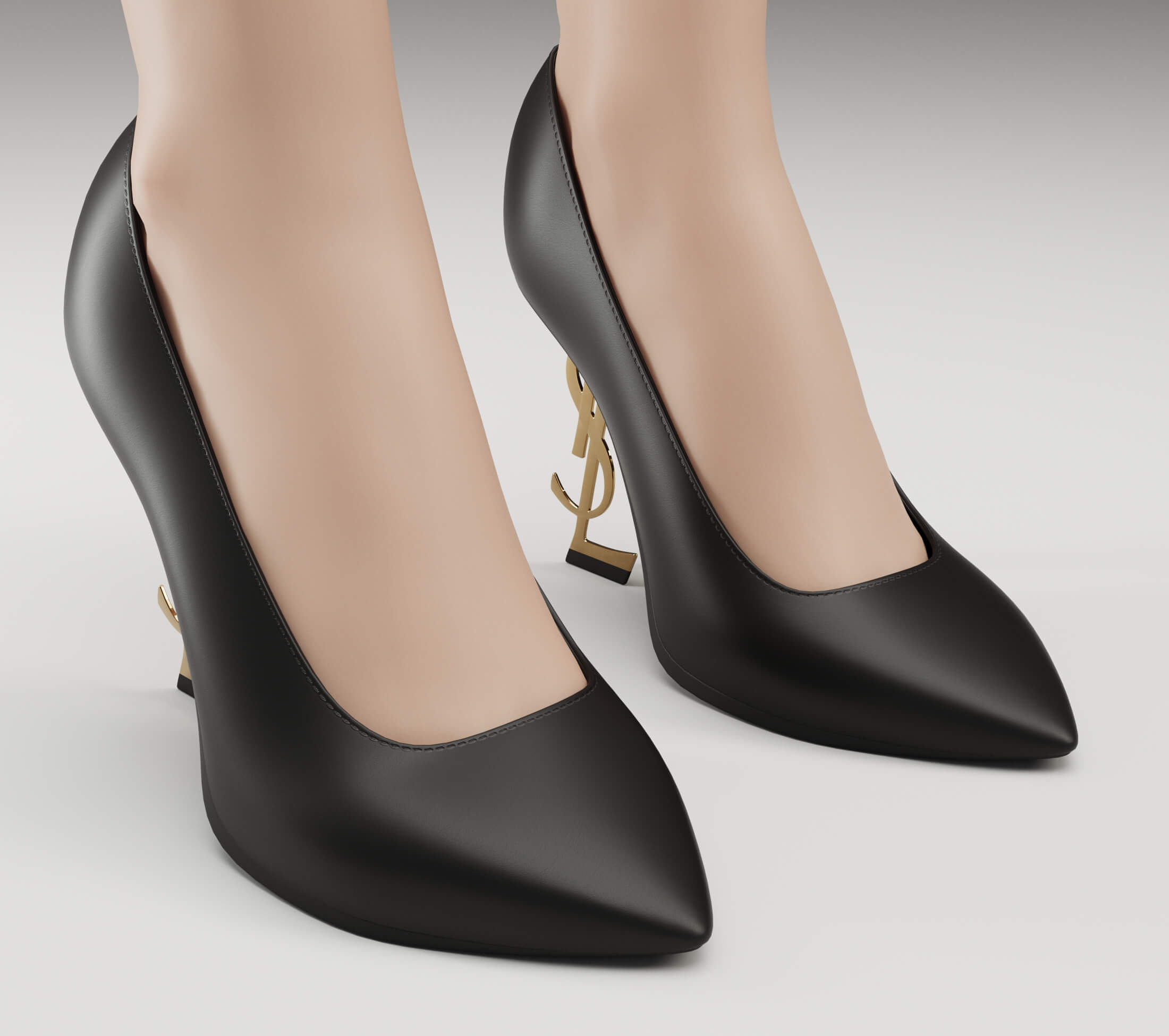 Saint Laurent Paris Opyum Leather High Heels - 3D Model by YanaDesVal