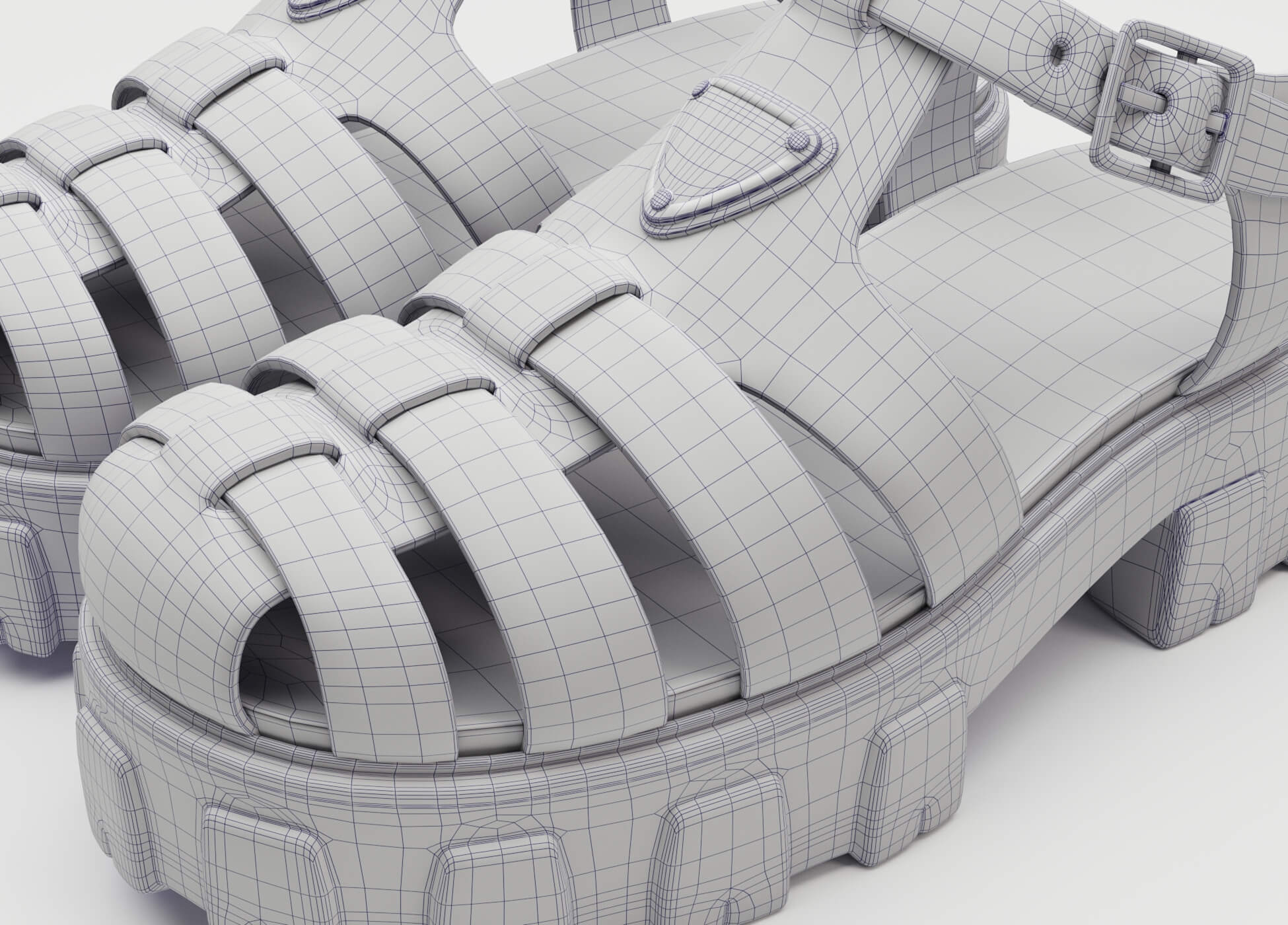 Sandals Prada Blue - 3D Model by YanaDesVal