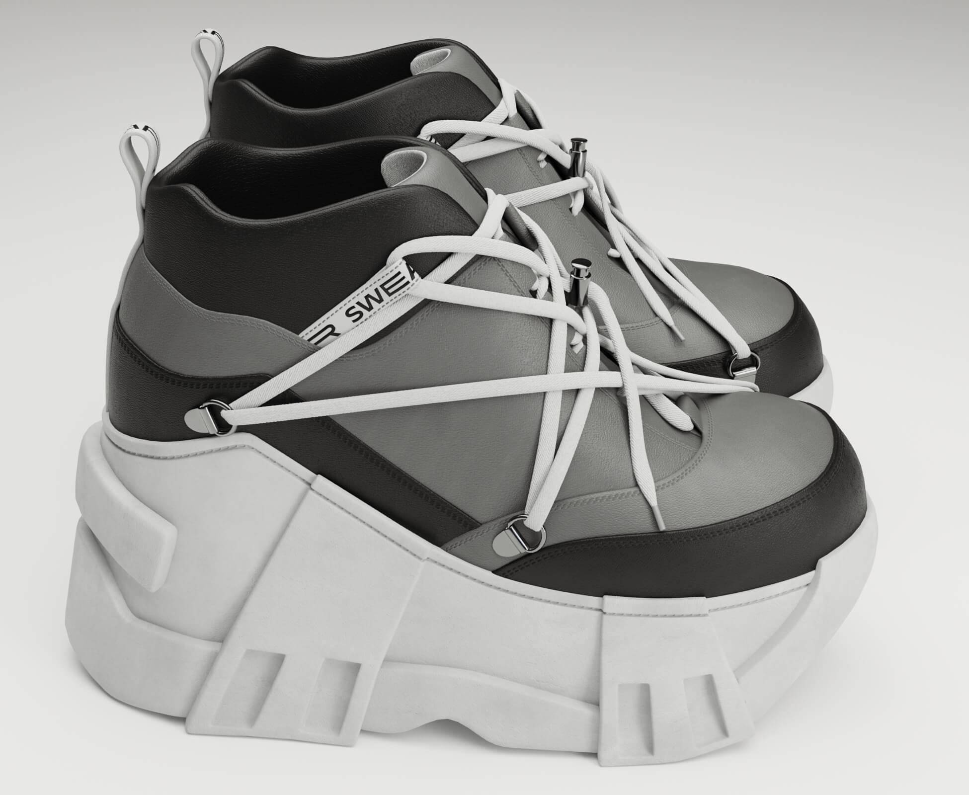 Sneakers Swear on Platform - 3D Model by YanaDesVal