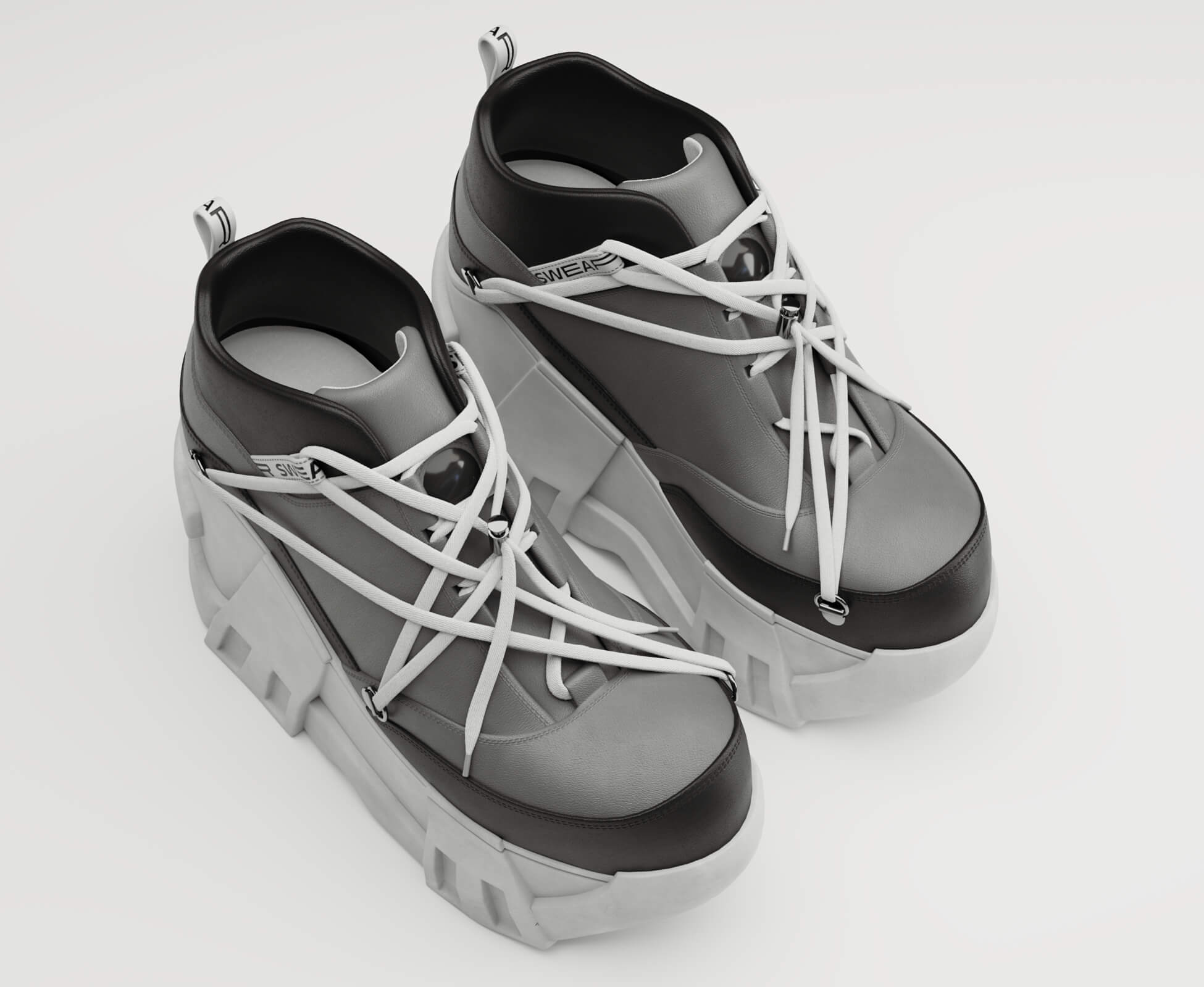Sneakers Swear on Platform - 3D Model by YanaDesVal
