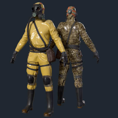 Hazmat Soldier with a Rig - 3D Model by yaschancool