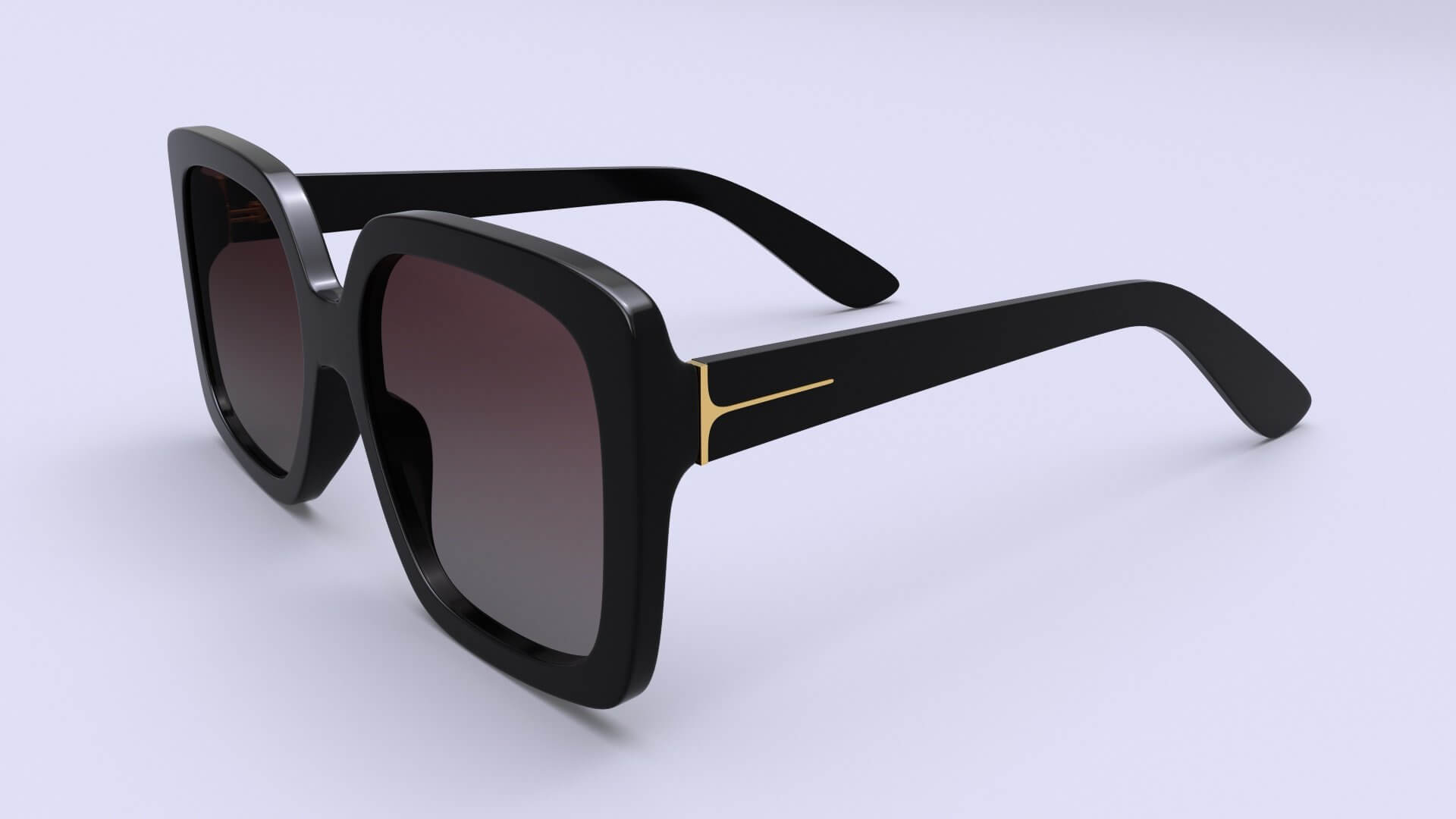 Dezi Sunglasses Square Black For Women - 3D Model by yassine helal