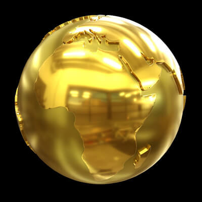World Globe - Gold 3D Model by yassine helal