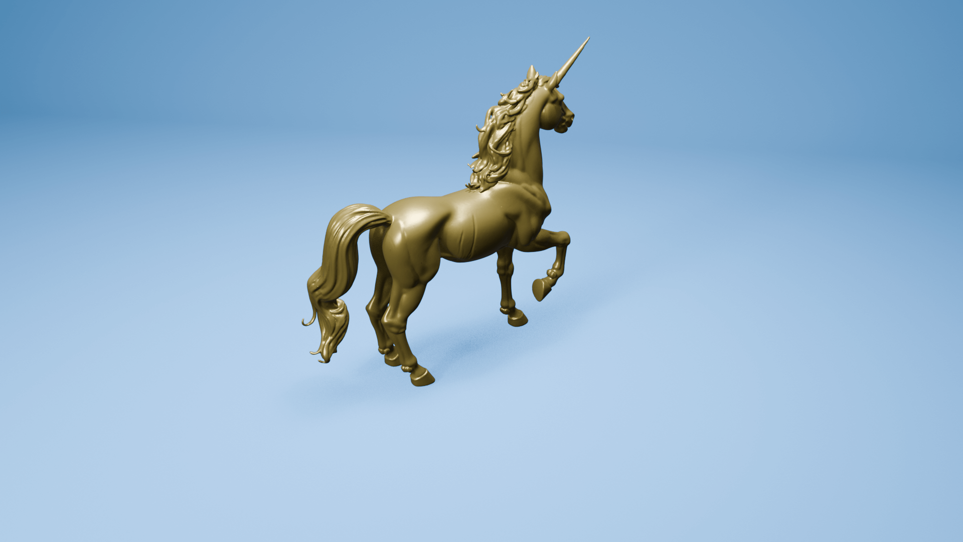 Unicorn Rearing Up STL Dynamic Fantasy Horse 3D Model 3D Render