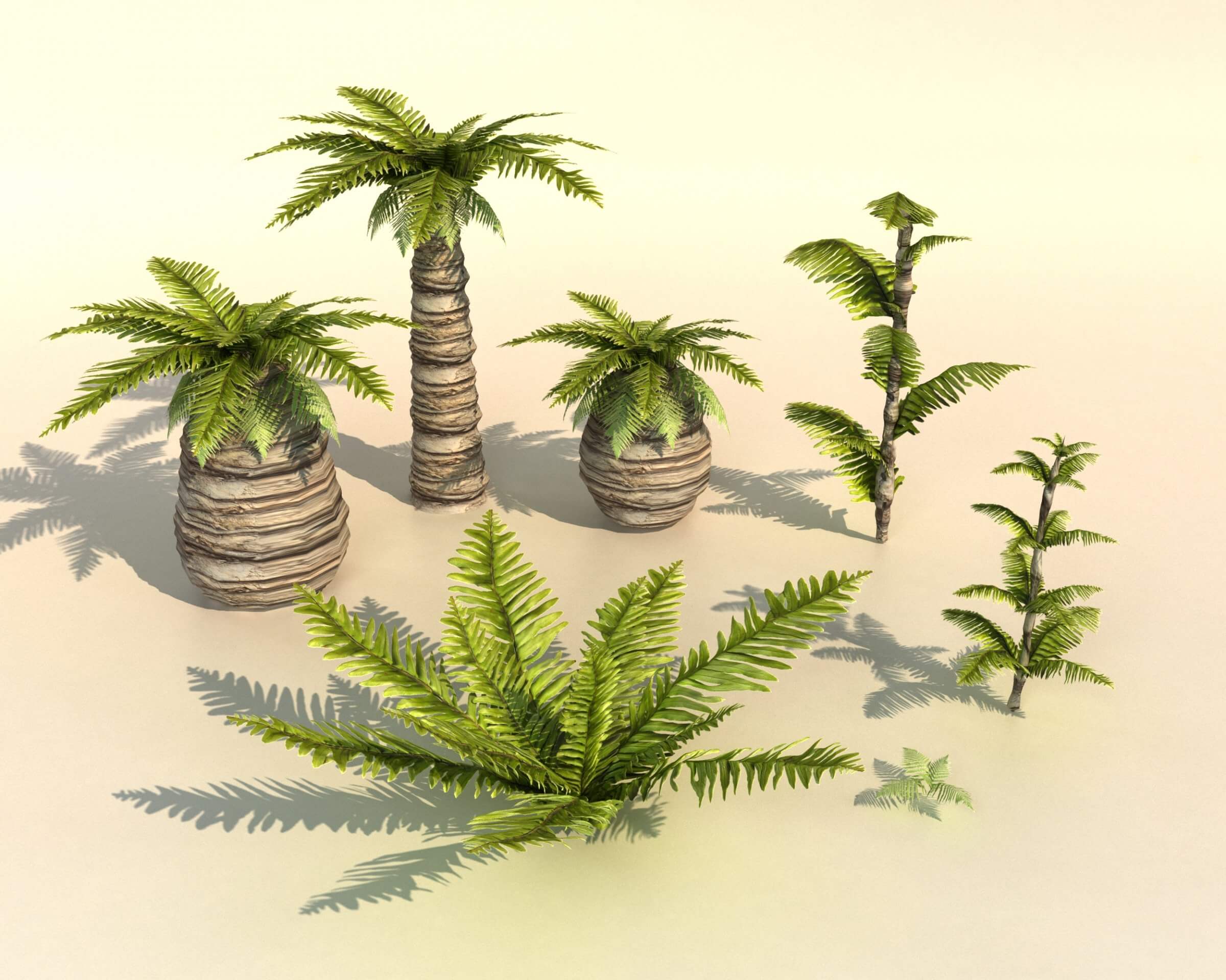 Set of Plant Tropik Palm - 3D Model by Ybreibyf