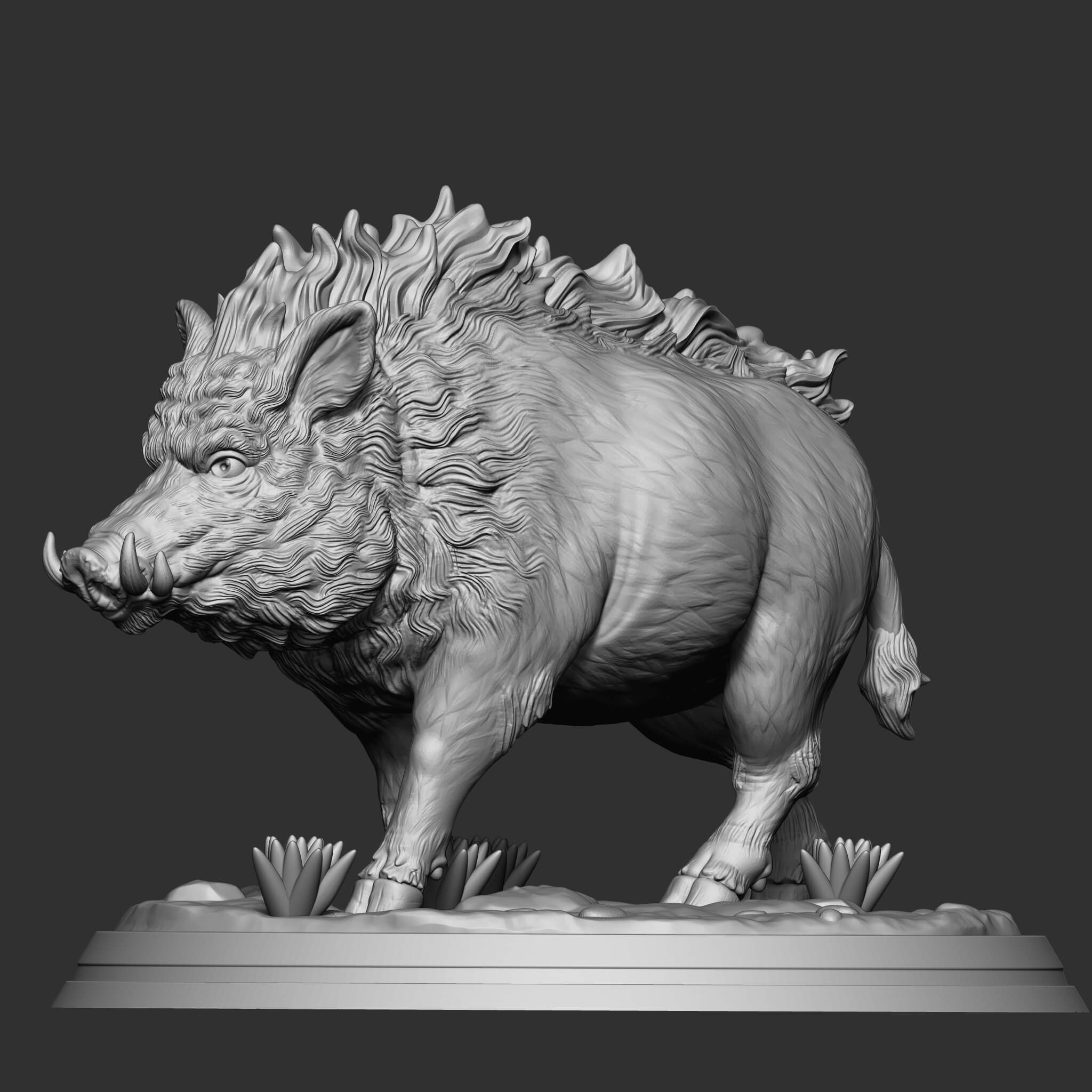 Wild Boar 3D Print Model by ydstudio96