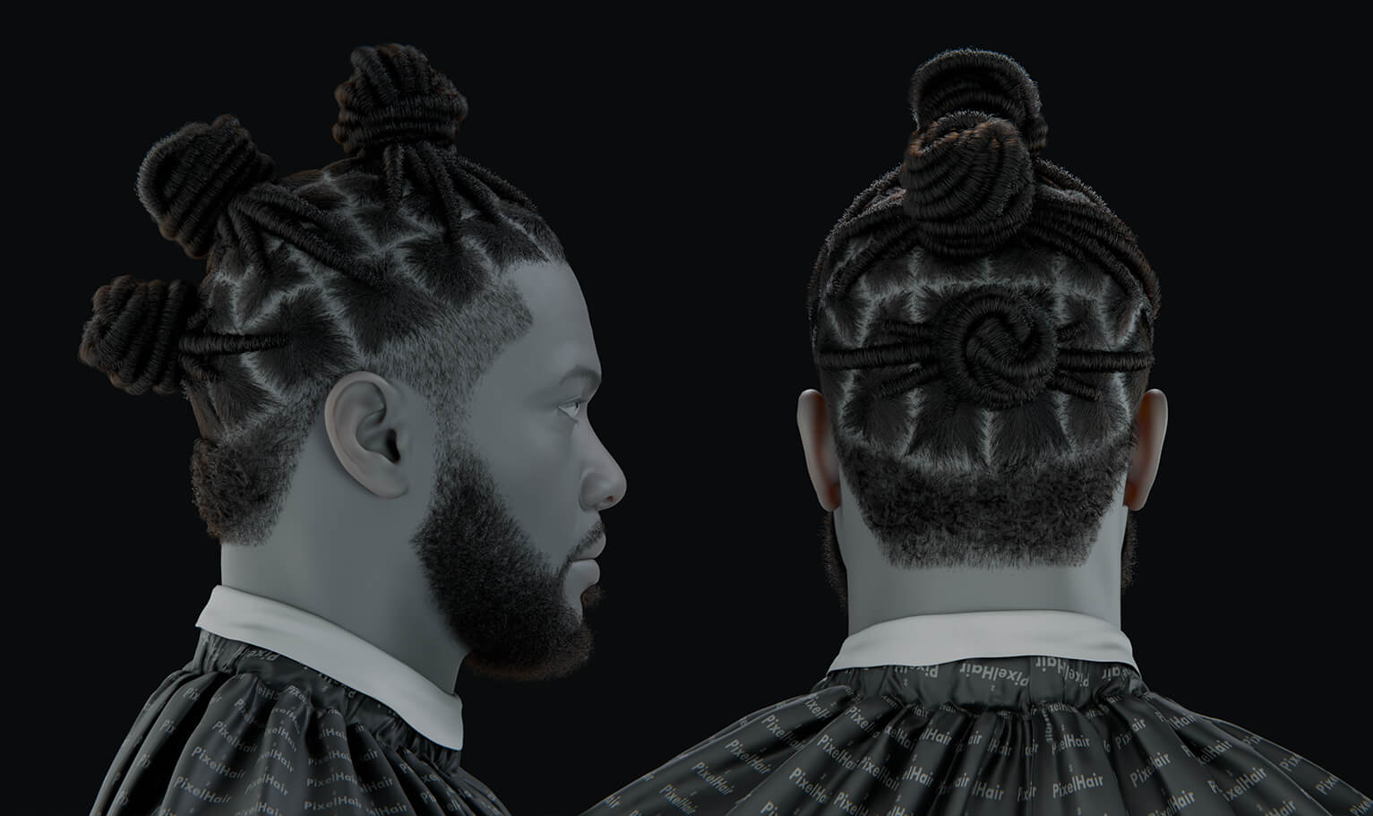 Pixelhair Blender and Unreal Hairstyle - Dread Knots 003 3D Model by ...