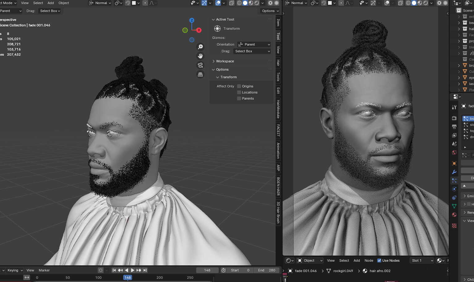 Pixelhair Blender and Unreal Hairstyle - Dread Knots 003 3D Model by ...