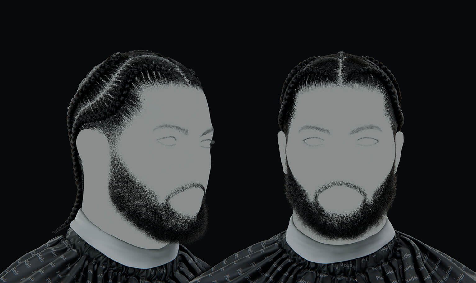 Pixelhair Blender and Unreal Hairstyle - Braids 012 3D Model by Yelzkizi