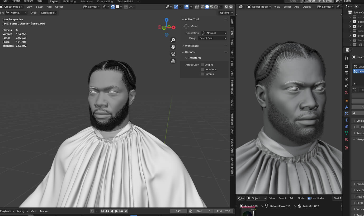 Pixelhair Blender and Unreal Hairstyle - Braids 012 3D Model by Yelzkizi