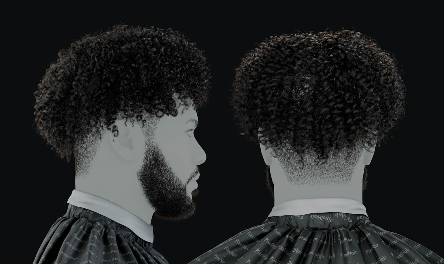 Pixelhair Blender and Unreal Hairstyle - Curly Afro 008 3D Model by ...