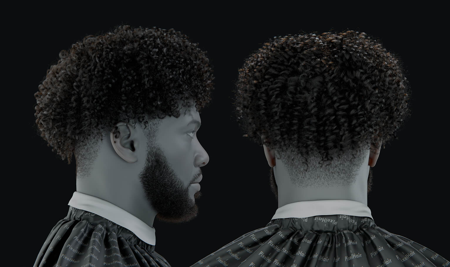 Pixelhair Blender and Unreal Hairstyle - Curly Afro 008 3D Model by ...