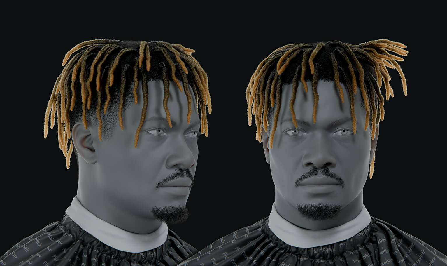 Pixelhair Blender and Unreal Hairstyle - Dreads Fade 023 3D Model by ...