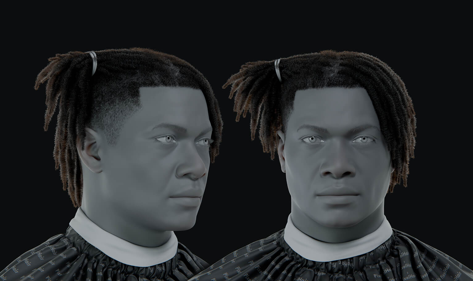 Pixelhair Blender and Unreal Hairstyle - Dreads Fade 024 Free 3D Model ...