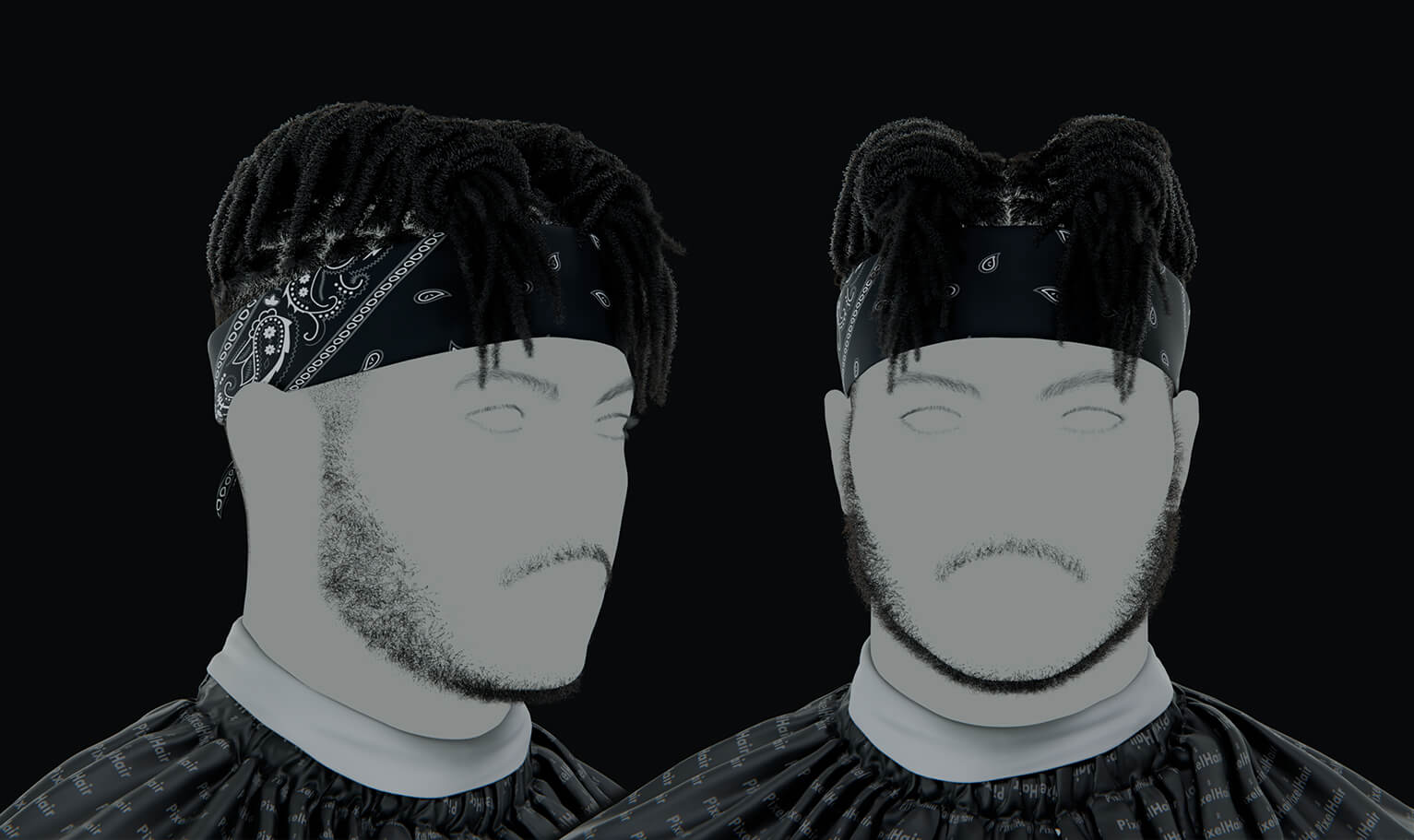 Pixelhair Blender and Unreal Hairstyle - Ksi Dreads Fade 022 3D Model ...