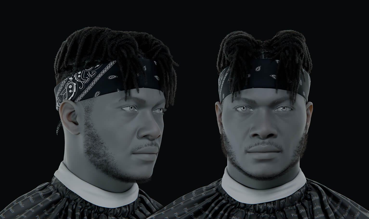 Pixelhair Blender and Unreal Hairstyle - Ksi Dreads Fade 022 3D Model ...