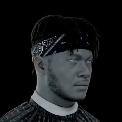 Pixelhair Blender and Unreal Hairstyle - Ksi Dreads Fade 022 3D Model ...