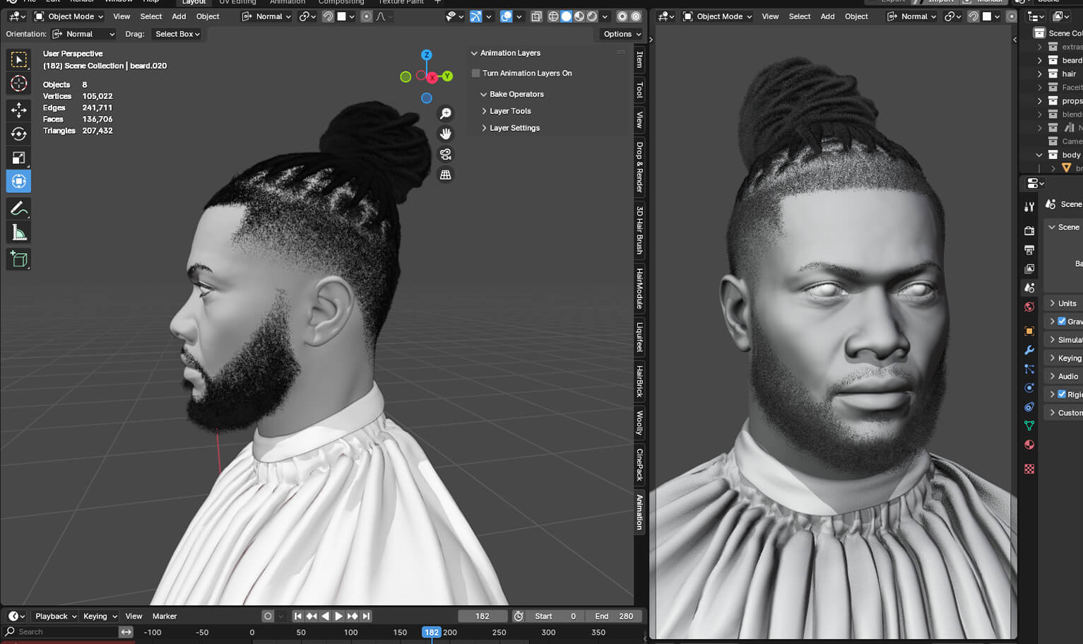Pixelhair Blender Hairstyle - Burnaboy Dreads 017 3D Model by Yelzkizi