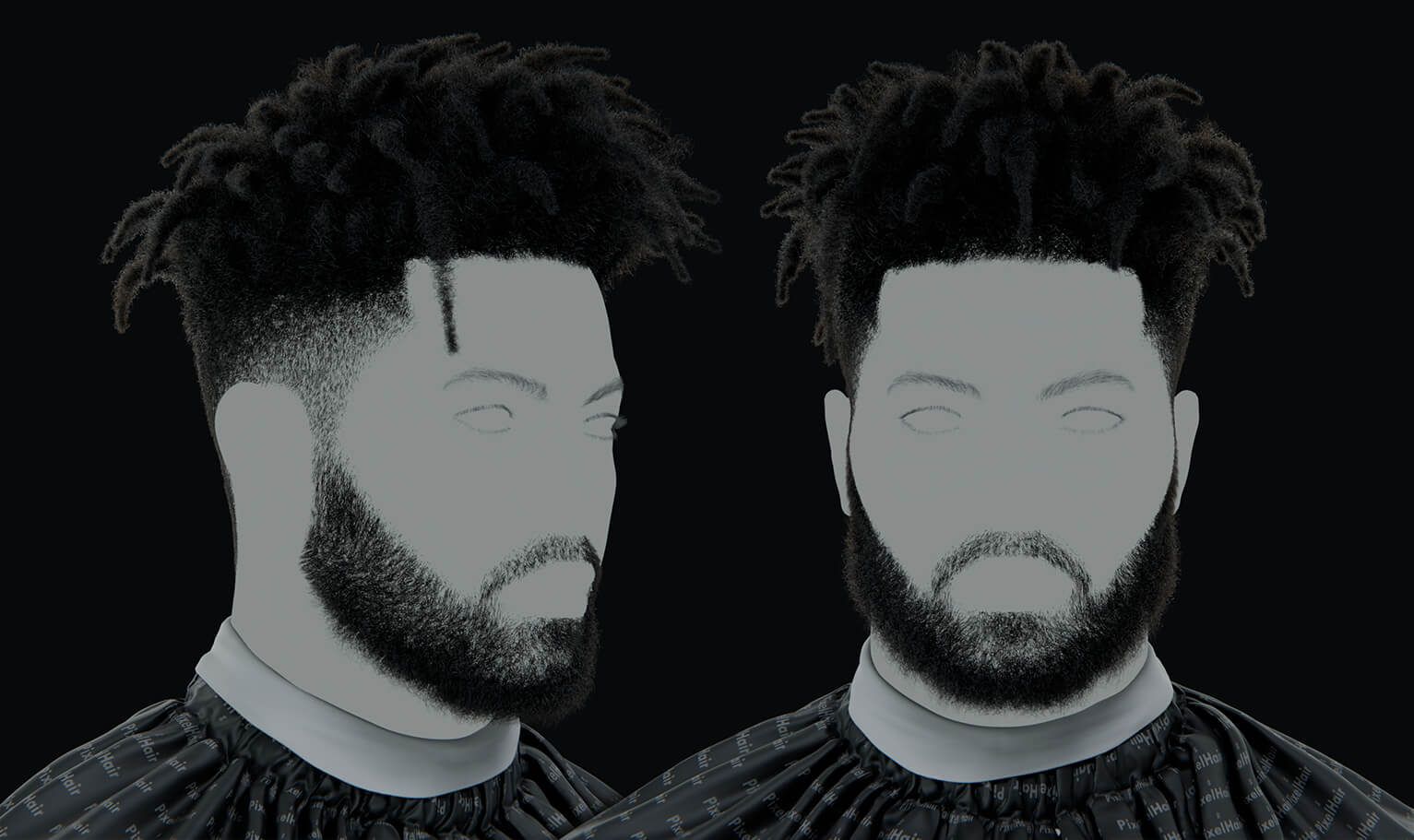 Pixelhair Blender Unreal Hairstyle - Dreads Afro 007 3D Model by Yelzkizi