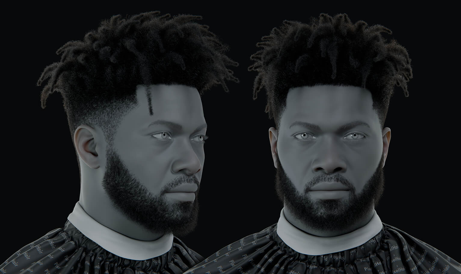 Pixelhair Blender Unreal Hairstyle - Dreads Afro 007 3D Model by Yelzkizi