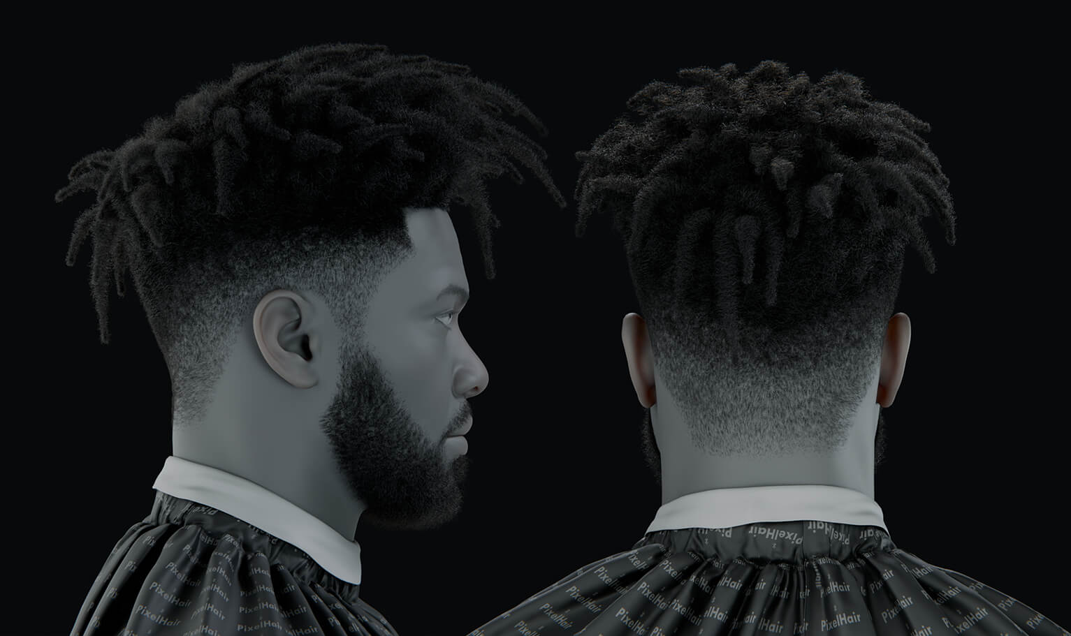 Pixelhair Blender Unreal Hairstyle - Dreads Afro 007 3D Model by Yelzkizi