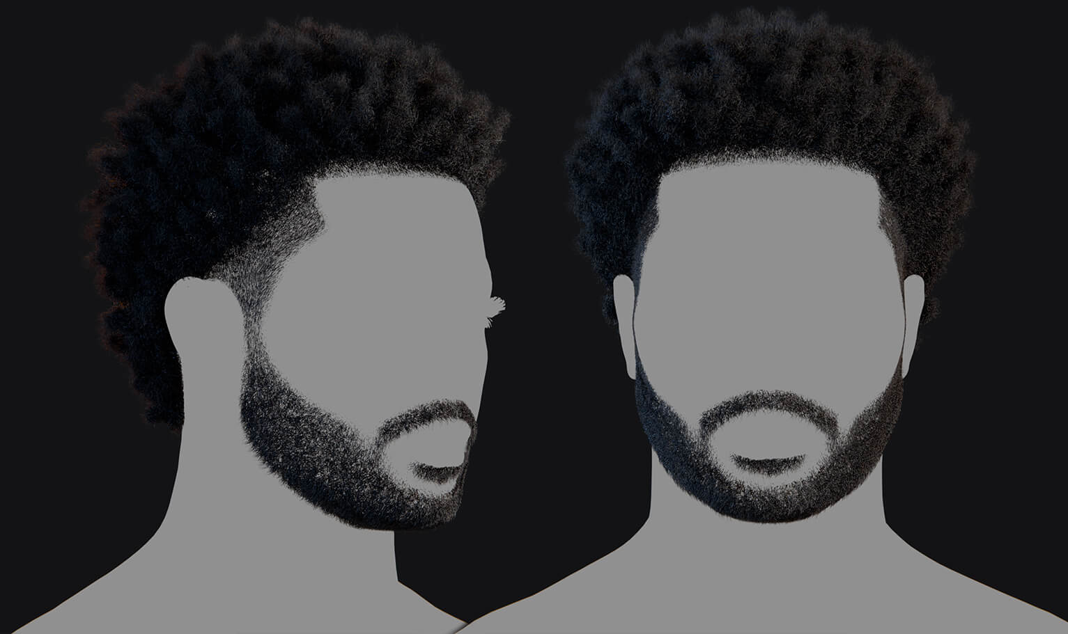 Pixelhair Hairstyle - Big Sean Afro 006 3D Model by Yelzkizi