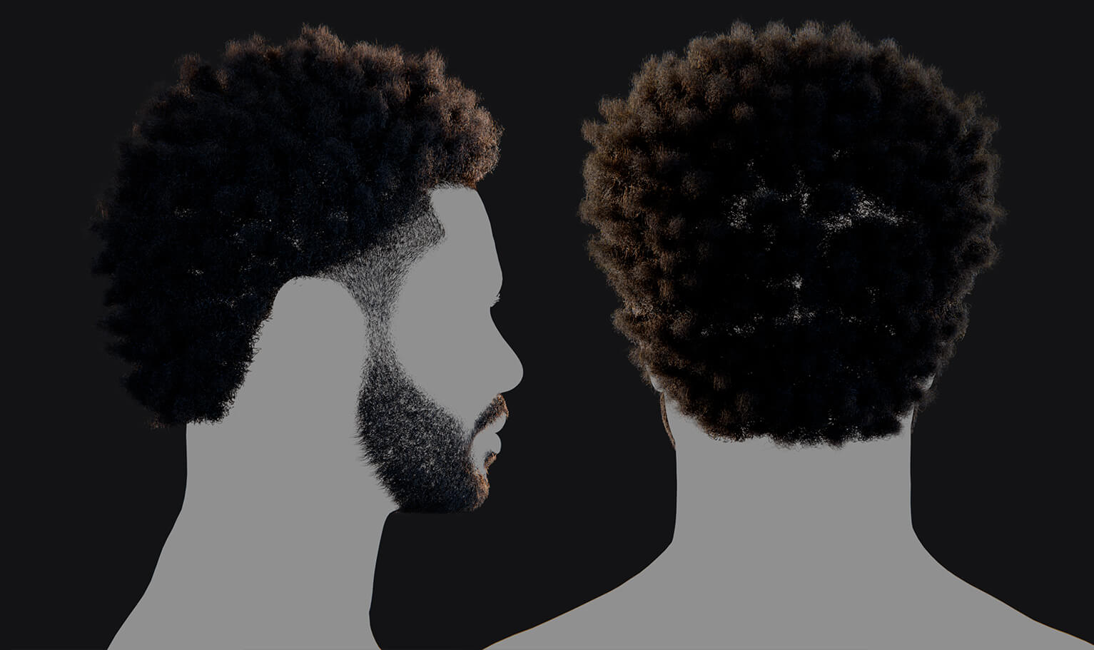 Pixelhair Hairstyle - Big Sean Afro 006 3D Model by Yelzkizi