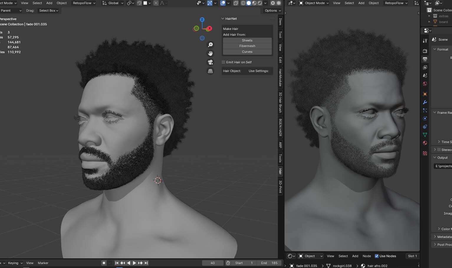 Pixelhair Hairstyle - Big Sean Afro 006 3D Model by Yelzkizi