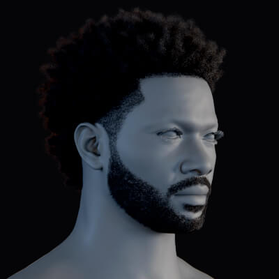 Pixelhair Hairstyle - Big Sean Afro 006 3D Model by Yelzkizi