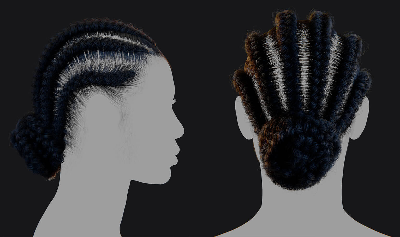 Pixelhair Hairstyle - Braids 001 3D Model by Yelzkizi