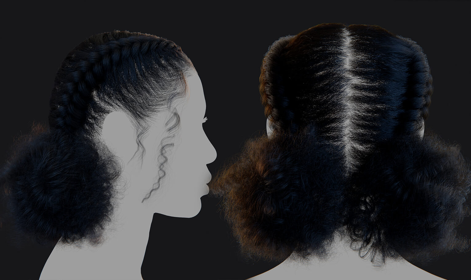 Pixelhair Hairstyle - Braids 002 3D Model by Yelzkizi