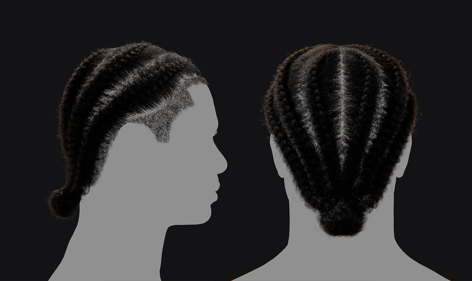 Pixelhair Hairstyle - Braids 003 3D Model by Yelzkizi