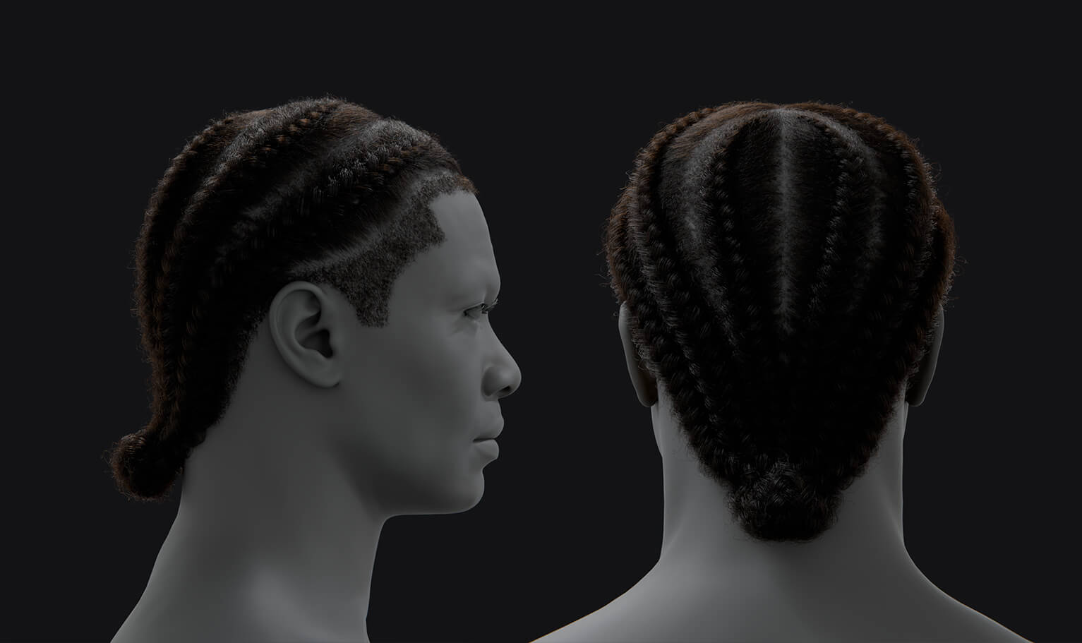 Pixelhair Hairstyle - Braids 003 3D Model by Yelzkizi