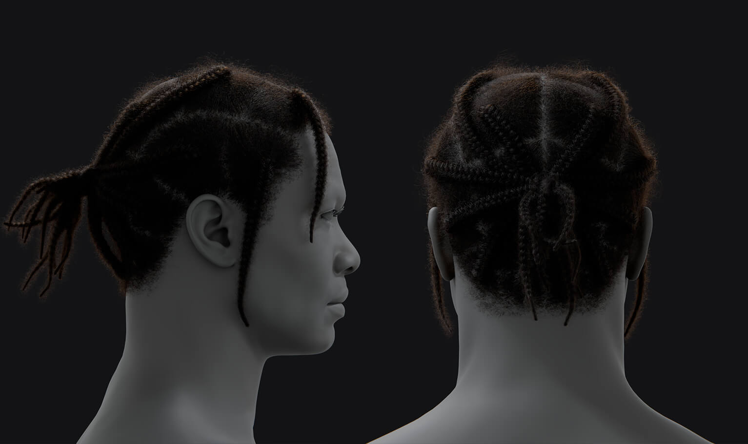 Pixelhair Hairstyle - Braids 004 3D Model by Yelzkizi