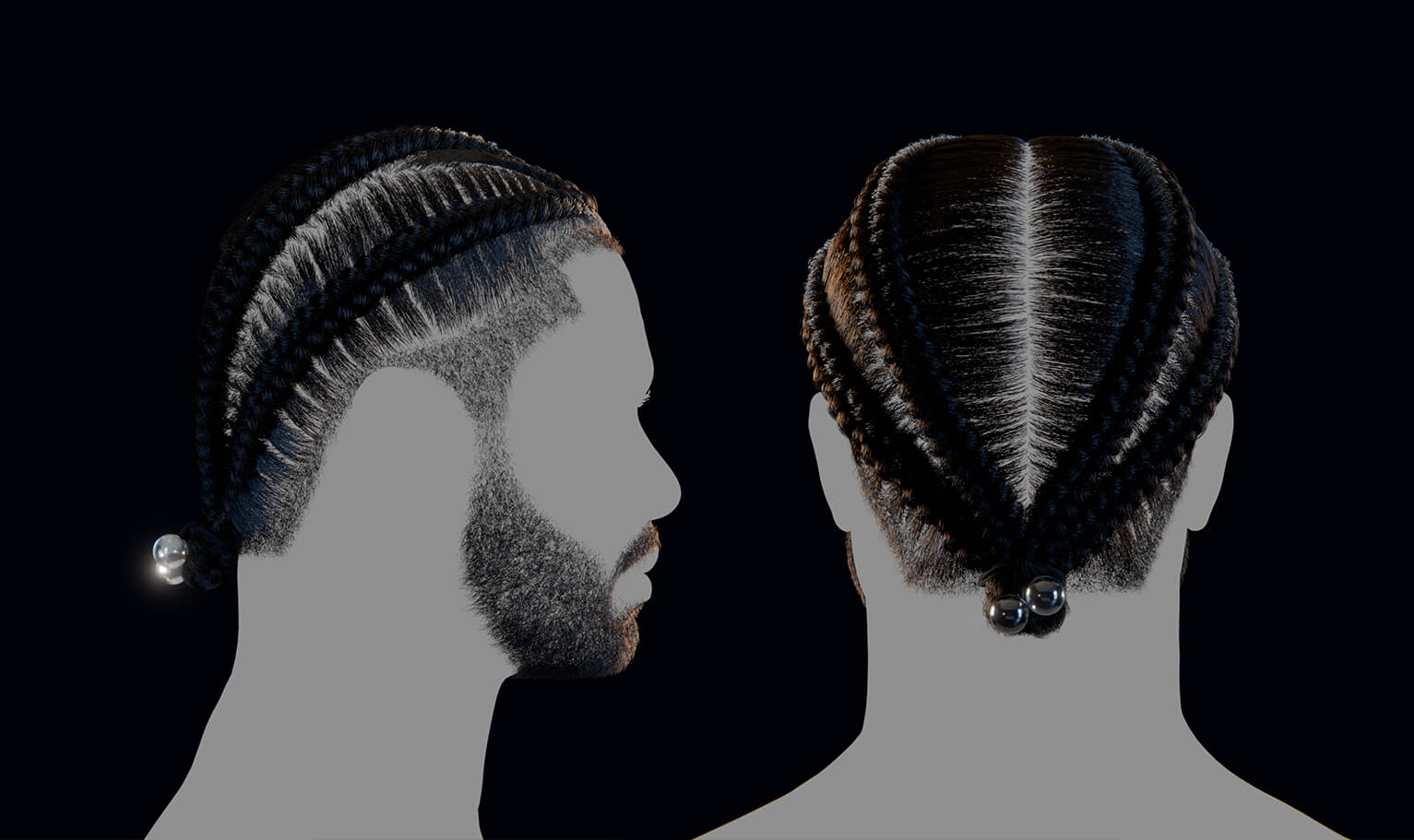 Pixelhair Hairstyle - Braids 005 3D Model by Yelzkizi