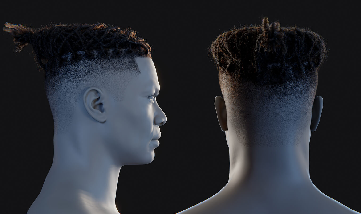 Pixelhair Hairstyle - Dreads Fade 007 3D Model by Yelzkizi